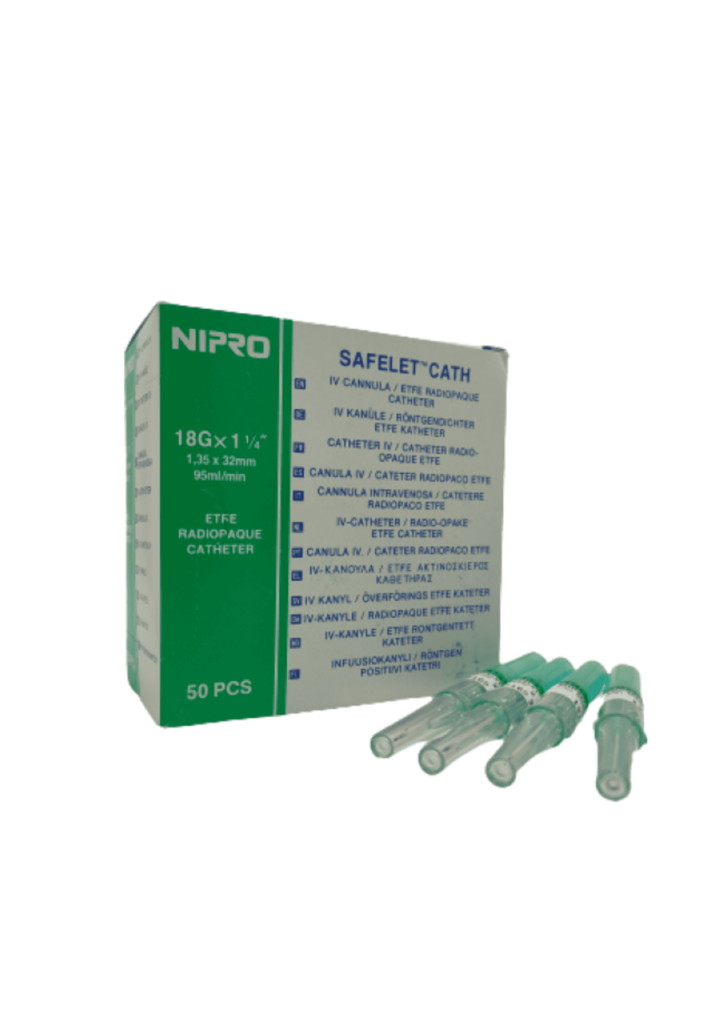 Cateter intravenoso flexível NIPRO ETFE (50 unidades)